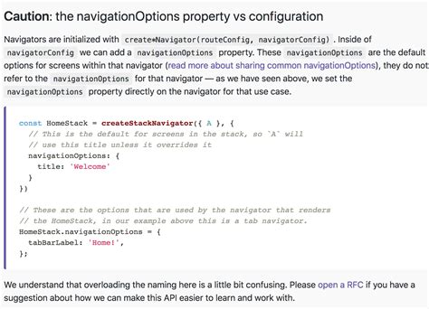 Update Navigation Options Resolution For Issue React Navigation React Navigation
