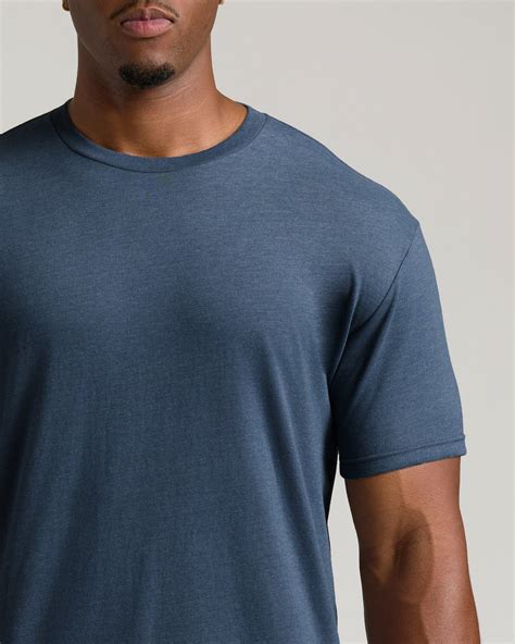 Heather Navy Tall Straight Hem Crew Neck T Shirt Heather Navy Tall