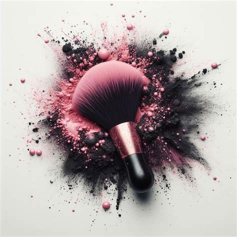 Premium Photo Cosmetic Makeup Brush Splash