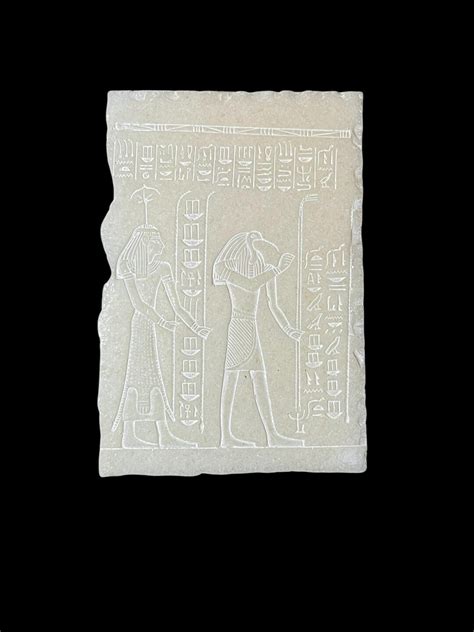 Egyptian God Thoth And Seshat Wall Relief Home Decoration Etsy
