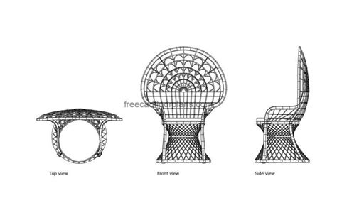 Peacock Chair Free Cad Drawings