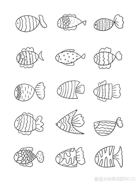 小鱼卡通图片简笔画大全可爱又好看（10张） 简笔画图片大全