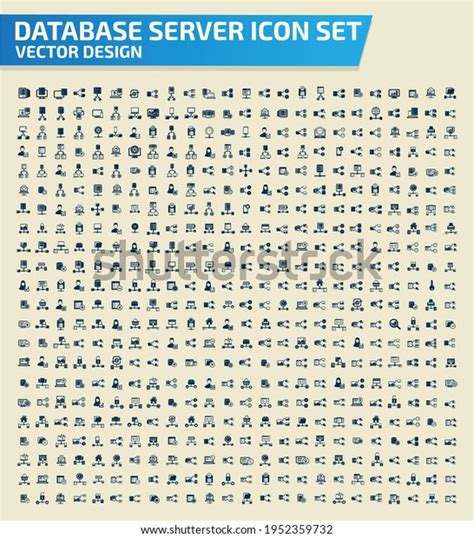 Database Big Data Vector Icon Set Stock Vector Royalty Free