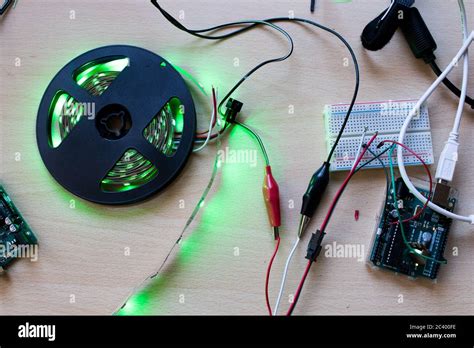 RGB Led Strip Addressable Controlled By A Microcontroller Open Source To Have Green Color Flux