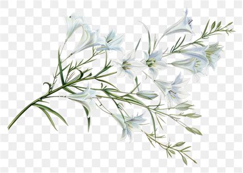 PNG Elegant White Lily Illustration Premium PNG Rawpixel