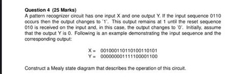solved question 4 25 marks a pattern recognizer circuit