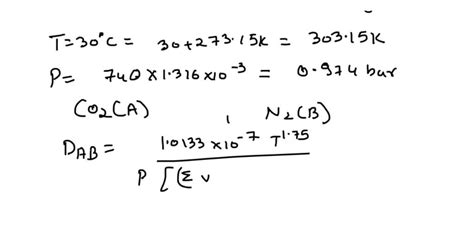 Solved Topic Evaluation Of Mass Diffusivity Question Find The Diffusivity Of Co2 In N2 At 30Â