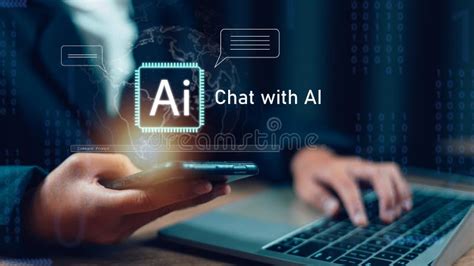 man using hand ai artificial intelligence to generate content text to
