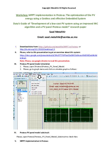 Pdf Mppt Implementation In Proteus The Optimization Of The Pv Energy