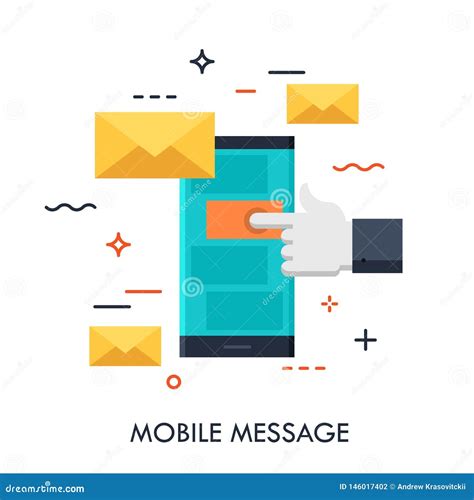 mobile message flat vector concept stock vector illustration of chat