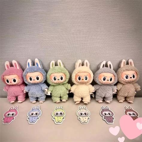Labubu Plush Doll Keychain The Monsters Labubu Fun Blind Box Cute Macaron Plush Doll Figure