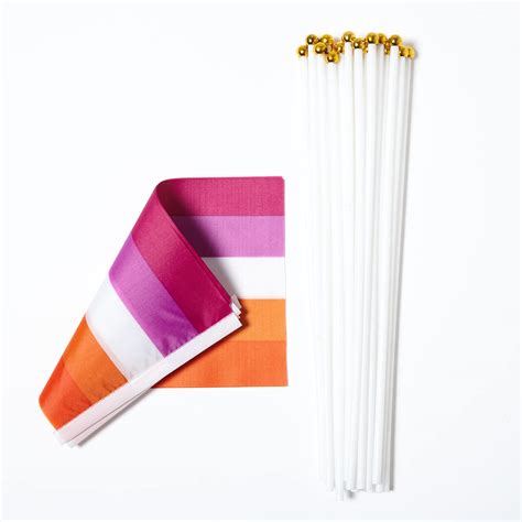 Lesbian Pride Flags Lesbian Sunset Lgbt Stick Flags 12 Pack 4x6 Inch