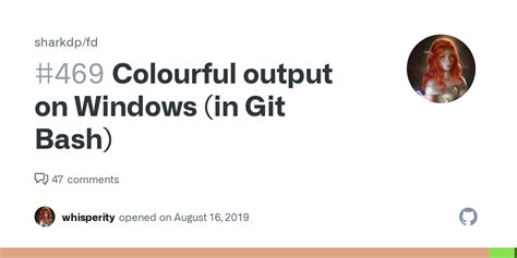 colourful output on windows in git bash · issue 469 · sharkdp fd · github