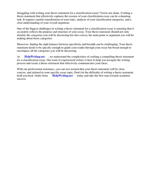 Thesis Statement For Classification Essay Pdf Essays Thought