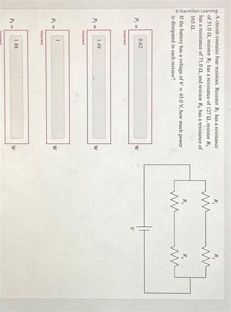 Solved A Circuit Contains Four Resistors Resistor R1 Has A