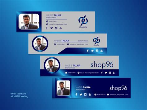 Email Signature With Html Coding By Jamenur Rahman Jaman On Dribbble