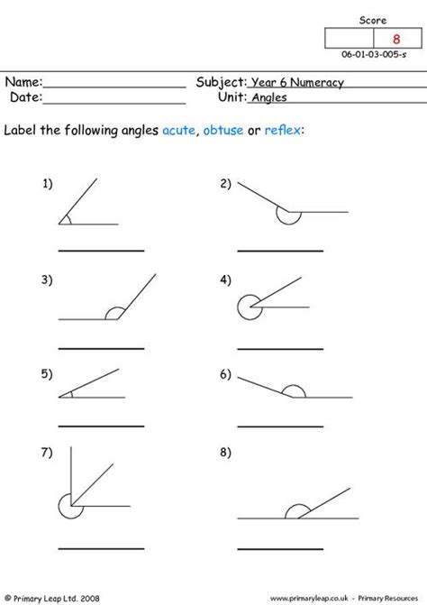 Angles Worksheets Year