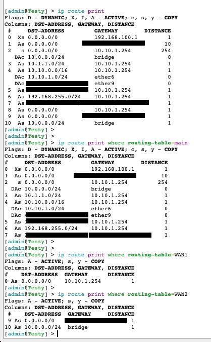 Routing Tables MikroTik