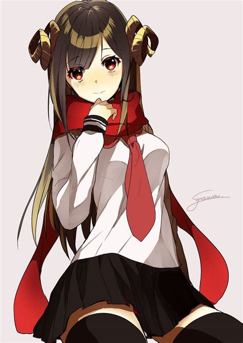 Safebooru 1girl Black Legwear Blush Brown Hair Closed Mouth Curled
