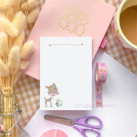 Jual Cruell Stiky Notes Cute Deer Memo Pad A7 48 Sheets Cute Notes