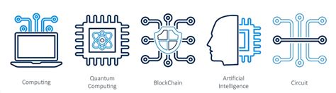 A Set Of 5 Mix Icons As Computing Quantum Computing Block Chain Stock Illustration Download