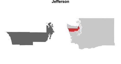 Jefferson County Washington Blank Outline Map Set 60379794 Vector Art