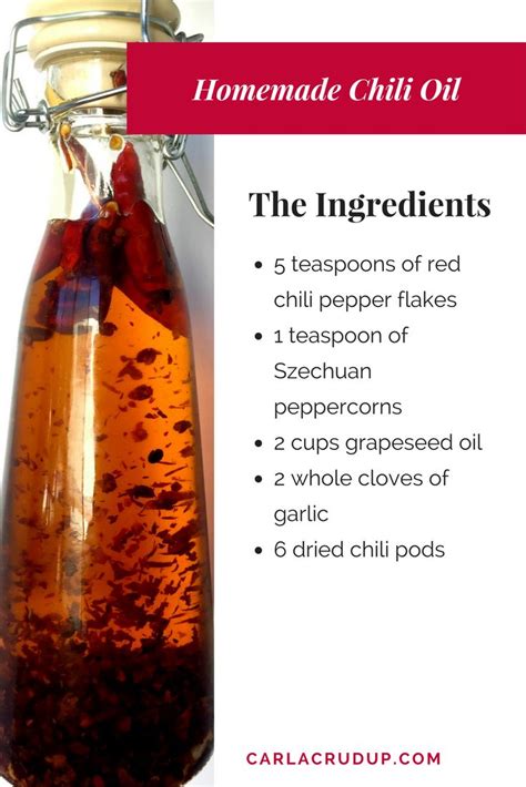 How To Make Your Own Chili Oil Carla Crudup Recipe Chili Oil