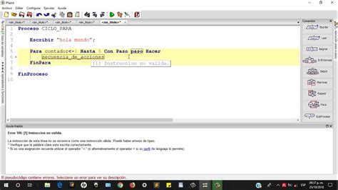 Pseudocódigo Ciclo para for PSeInt YouTube