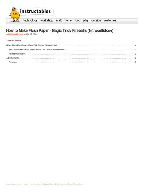 How To Make Flash Paper Magic Trick Fireballs N Download Free Pdf