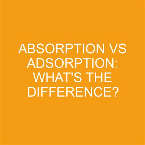 Absorption Vs Adsorption Whats The Difference Differencess