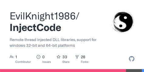 Github Evilknight Injectcode Remote Thread Injected Dll Libraries Support For Windows