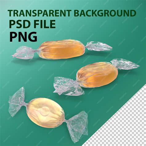 Premium Psd Wrapped Orange Oval Candy Png