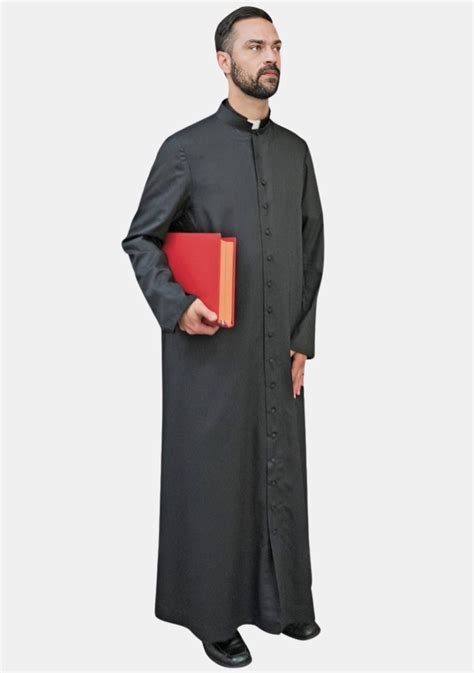 Eclergys Black Adult Altar Server Cassock For Religious Events