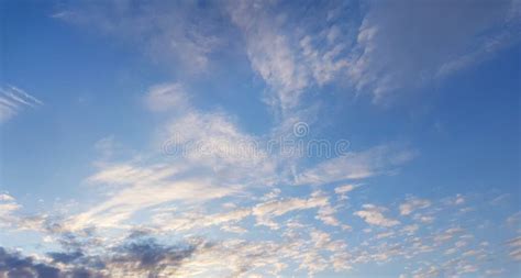 Cool Spring Sky With White Cloud Landscape Background Stock Image