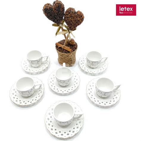 ყავის ჭიქების ნაკრები ლამბაქით 6 ცალი Letex Ge