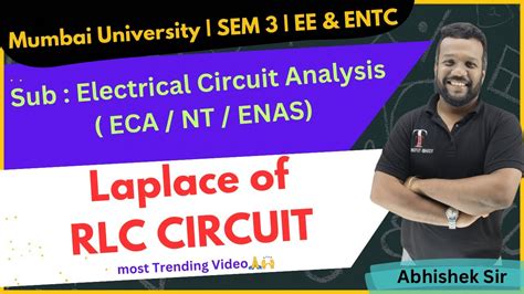 Laplace Of Rlc Circuit Eca Nt Enas Toshib Tutorials Youtube