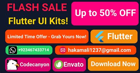 Flutter Developers 🚀 Flash Sale Up To 50 Off On Flutter Ui Kits