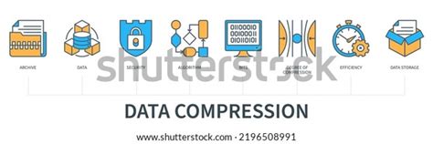 Data Compression Concept Icons Archive Data Stock Vector Royalty Free