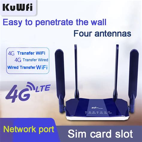 KuWFi 4G LTE CPE WiFi Router 300Mbp Wireless CPE Mobile WiFi Router With SIM Card Slot With Good