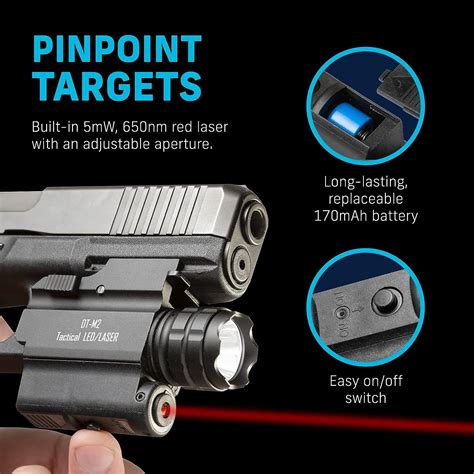 Defendtek Gun Flashlights Rechargeable Rail Mounted Flashlight And