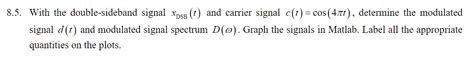 Solved 8 5 With The Double Sideband Signal Xps T And