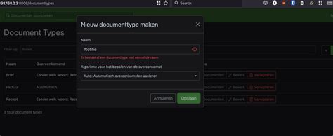 Bug Paperless Reports That A Document Type Already Exists But It