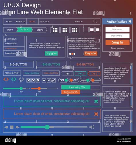 Vector Ui Ux Kit For Mobile Applications And Web Sites Universal User
