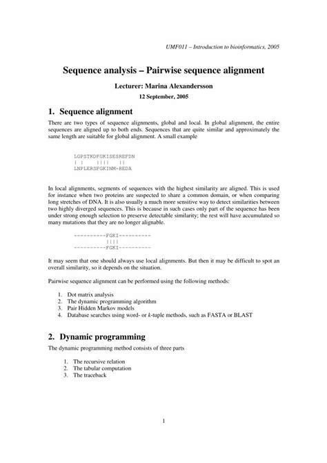 Pdf Sequence Analysis