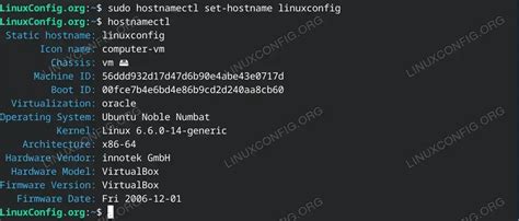 setting the hostname on ubuntu 24 04 linuxconfig