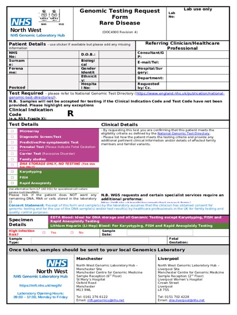 Pdffiller Com569983856 Lab Use OnlyGet The Free Lab Use Only Genomic Testing Request Lab No
