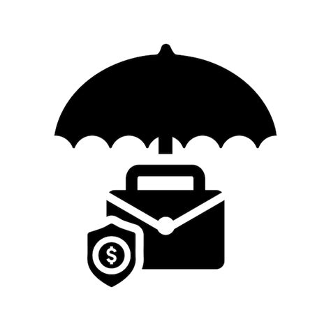 Premium Vector Business Insurance Protection Icon Black Vector Graphics