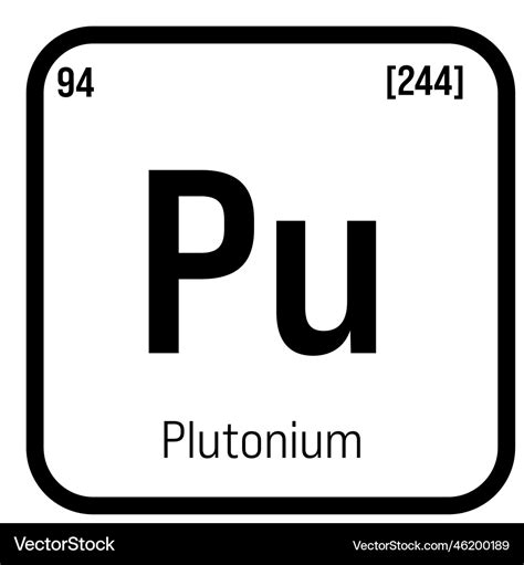 Plutonium Pu Periodic Table Element Royalty Free Vector