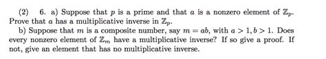 solved 2 6 a suppose that p is a prime and that a is a