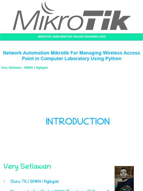 Network Automation Mikrotik For Managing Computer Laboratory Using